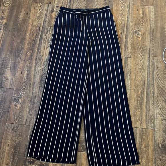 Lauren Ralph Lauren | Pants & Jumpsuits | Lauren Ralph Lauren A Blue And A White Pinstriped Wide ...